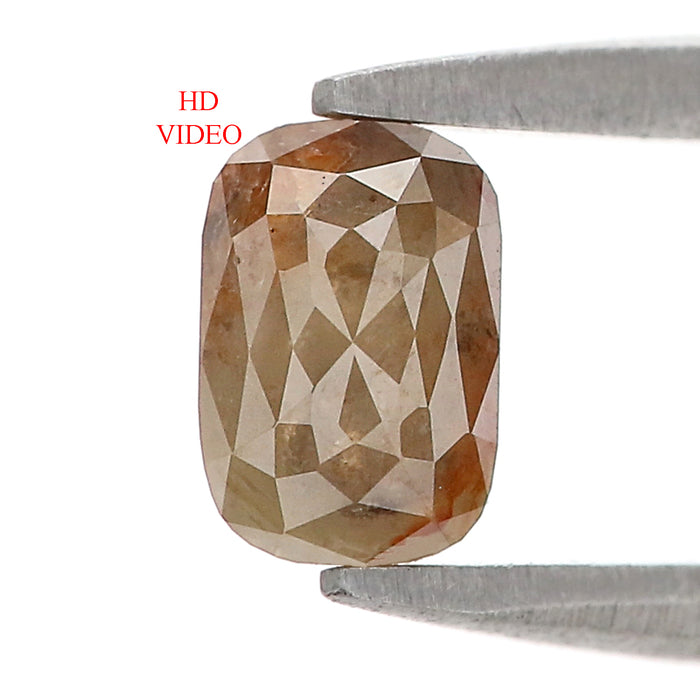 Natural Cushion Diamond 0.80 CT Loose Rose Cut Brown Stone 6.15 MM Rus