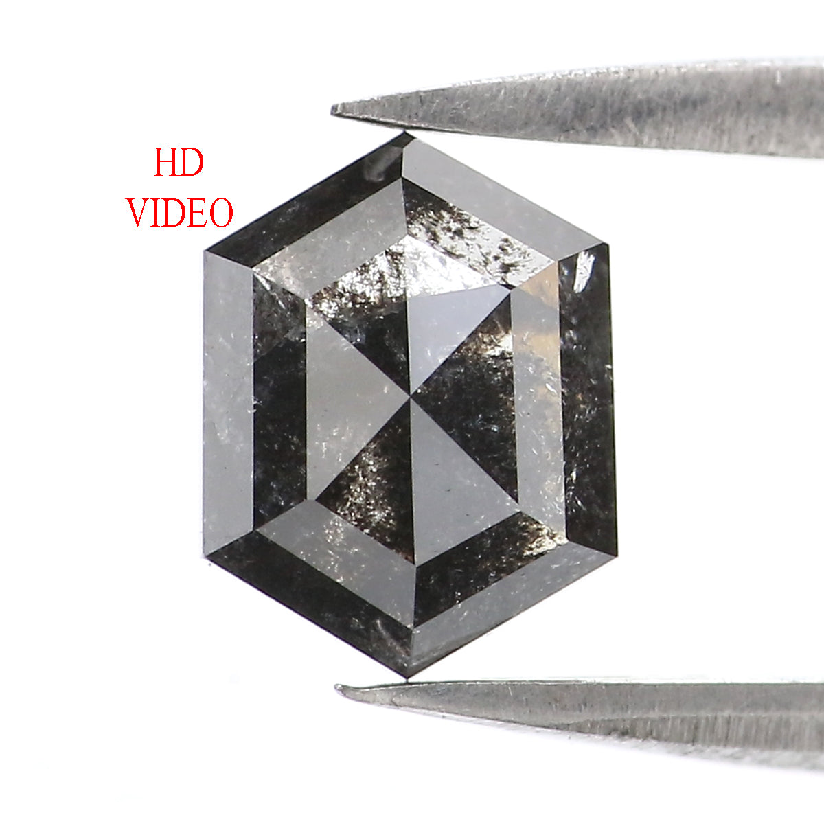 1.43 CT Natural Loose Hexagon Shape Diamond Salt And Pepper Hexagon Di